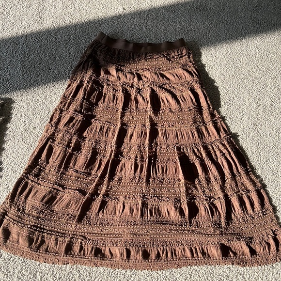 Source Unknown | Skirts | Textured Double Lined Mid Calf Skirt | Poshmark